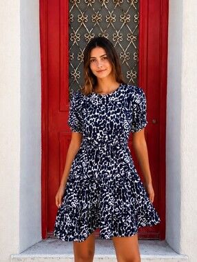 Mister Zimi | Dresses | Mister Zimi Nina Dress Cowrie Print Tiered Mini ...
